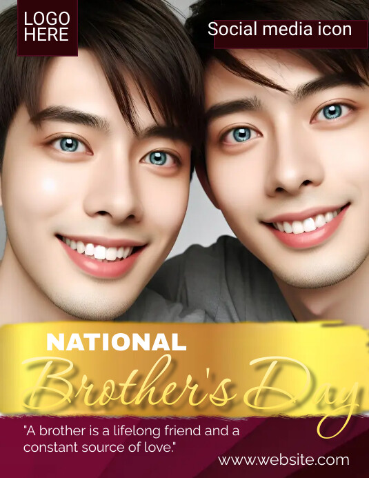 Brown Professional National Brother's Day Fly Template | PosterMyWall