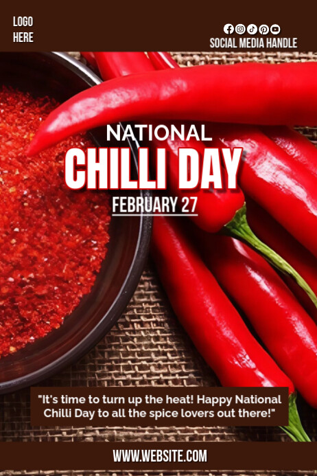 Copy of Brown Professional National Chilli Day Poster | PosterMyWall