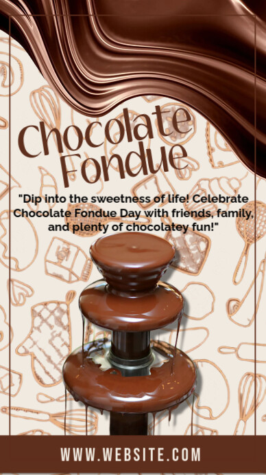 Brown Professional National Chocolate Fondue Day Instagram Story ...