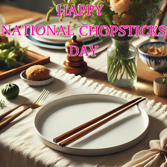 Brown Professional National Chopsticks Day Instagram Post Template ...