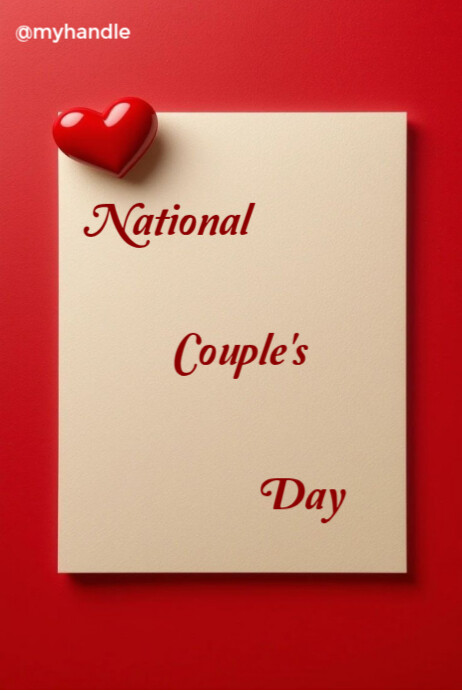 Brown Professional National Couples Day Poster templaat | PosterMyWall