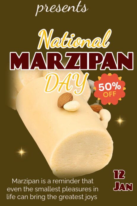 Brown Professional National Marzipan Day Poster Template | PosterMyWall
