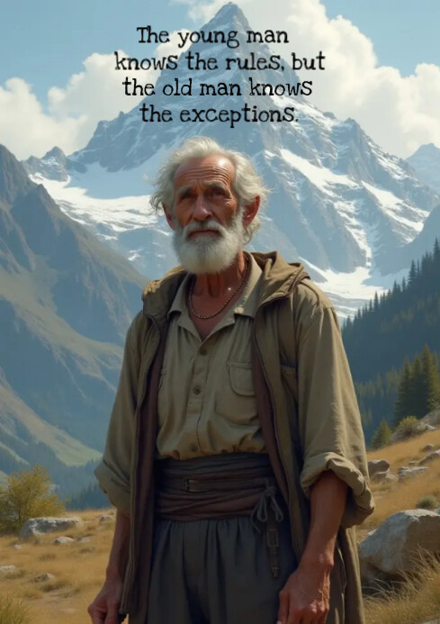 Brown Professional Old Man Quotes For Life Time A4 Template | PosterMyWall