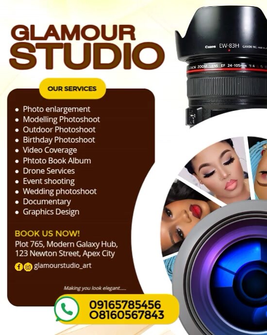 Brown Professional Photography Studio Design Template Instagram ...