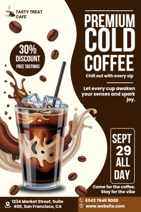 Brown Professional Premium Cold Coffee Poster Template | PosterMyWall