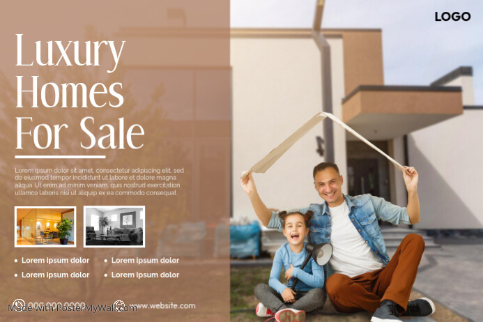Brown Professional Real Estate Ads Poster Templat | PosterMyWall