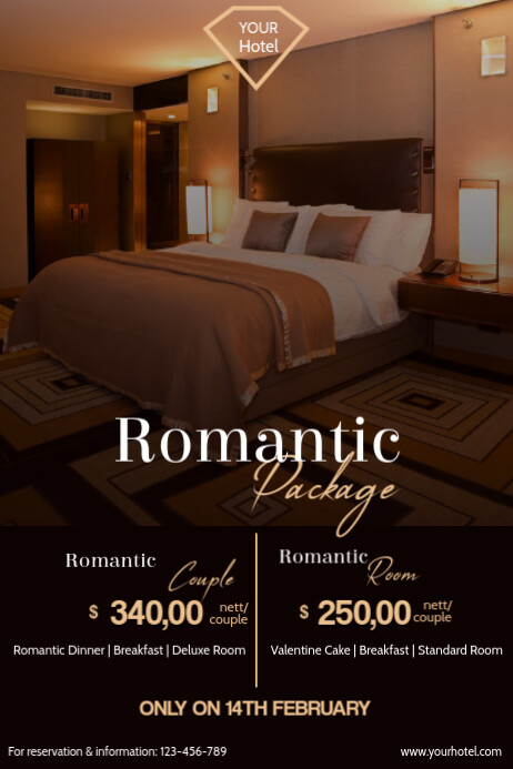 Brown Professional Romantic Couple Package Poster Template | PosterMyWall