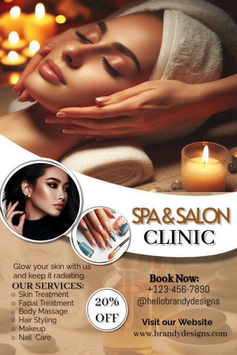 Brown Professional Spa And Salon Poster Template | PosterMyWall