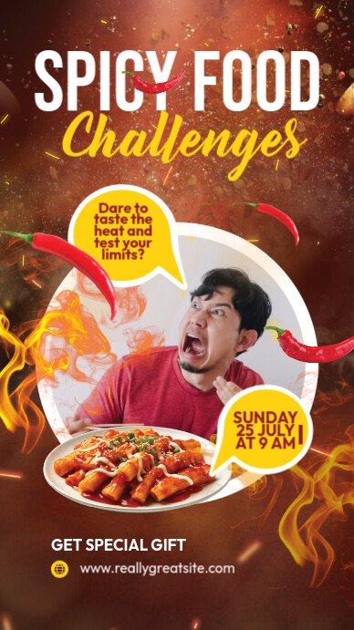 Brown Professional Spicy Food Flyer Instagram Story Template | PosterMyWall
