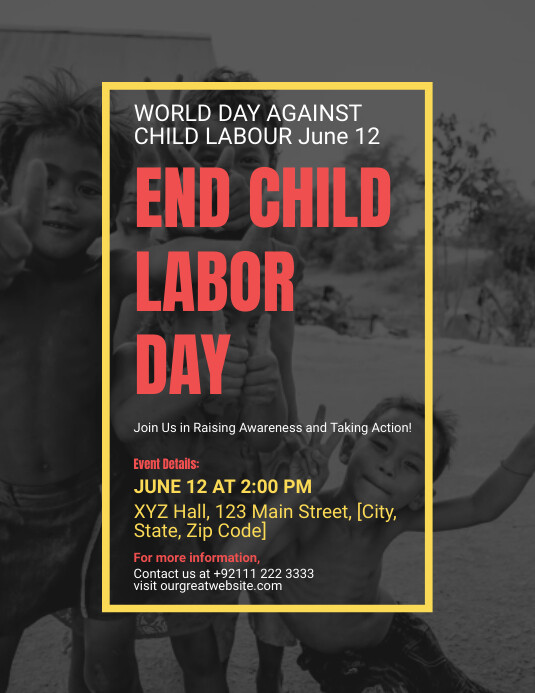 Brown Professional Stand Up For Children: End Template | PosterMyWall