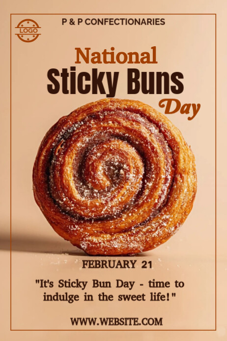 Modèle Brown Professional Sticky Buns Poster | PosterMyWall