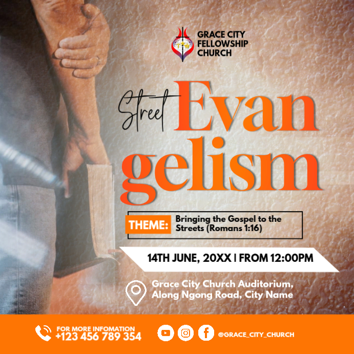 Brown Professional Street Evangelism — Church Outreach Mission Poster ...