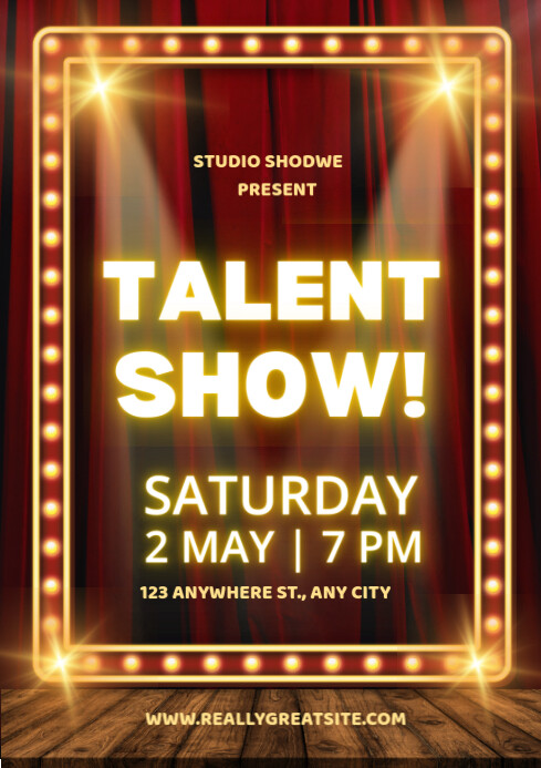 Brown Professional Talent Show Post A4 Template | PosterMyWall