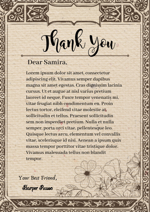 Brown Professional Thank You Pages A4 Template | PosterMyWall