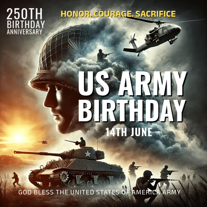 Brown Professional U.s. Army Birthday Instagram Post Template ...