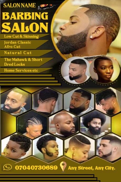 Copy of Brown Professional Unisex Barbing Salon Flyer Poster | PosterMyWall