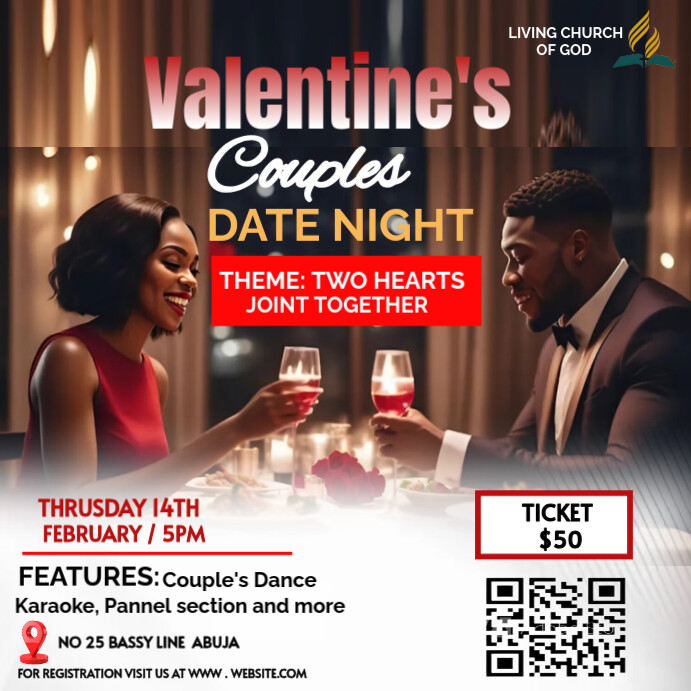 Copy of Brown Professional Valentine's Couple Date Night Instagram Post ...