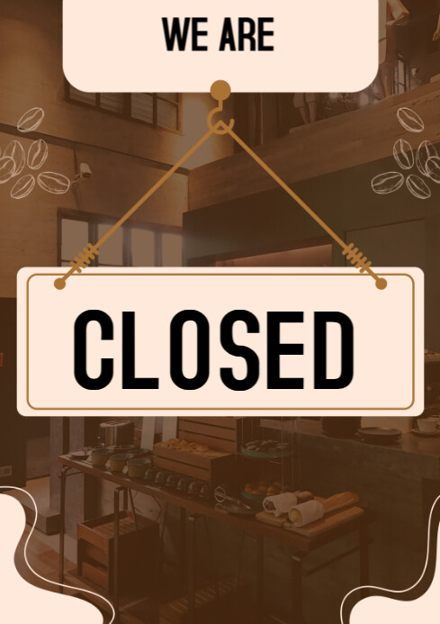 Brown Professional We Are Closed Temporarily Templates Flyers A4 ...
