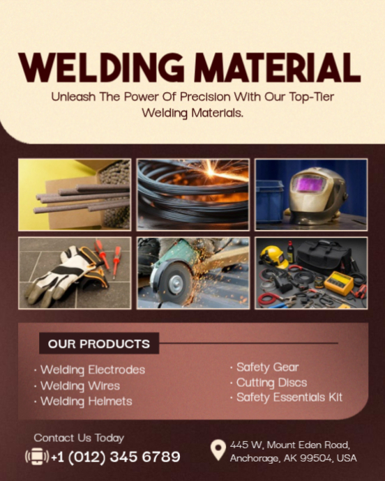 Brown Professional Welding Services Reservation Flyer Template - Book ...