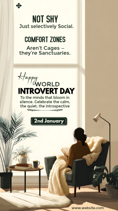 Brown Professional World Introvert.day Instagram Story Template ...
