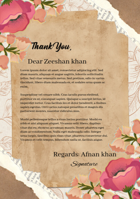 Copy of Brown Professional Writing Background A4 | PosterMyWall