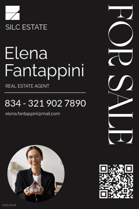Brown Professional Yard Sign Real Estate Advertisement Black And White ...