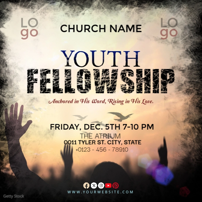 Brown Professional Youth Fellowship Instagram Post Template | PosterMyWall