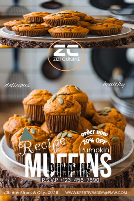 Brown Pumpkin Muffins Promo Poster Template | PosterMyWall