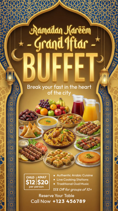 Copy of Brown Ramadan Iftar Buffet Instagram Story | PosterMyWall