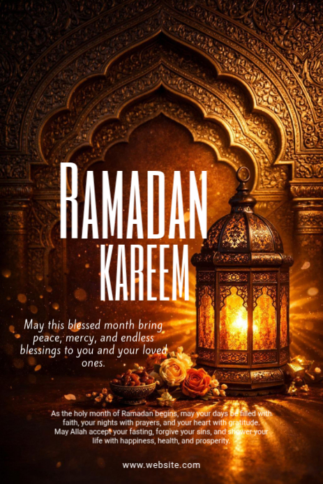 Modèle Brown Ramadan Kareem Pinterest Graphic | PosterMyWall
