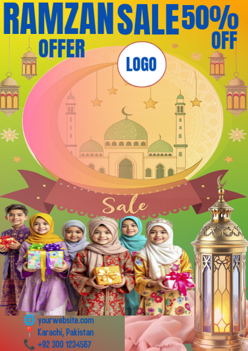 Brown Ramzan Sale A4 Template | PosterMyWall