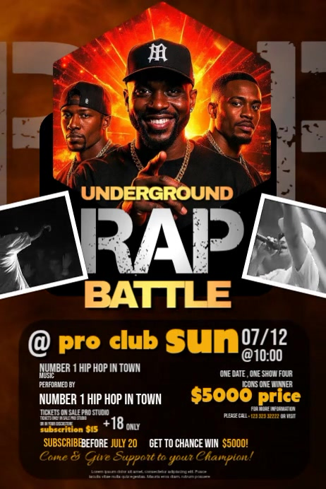 Brown Rap Show Poster Template | PosterMyWall