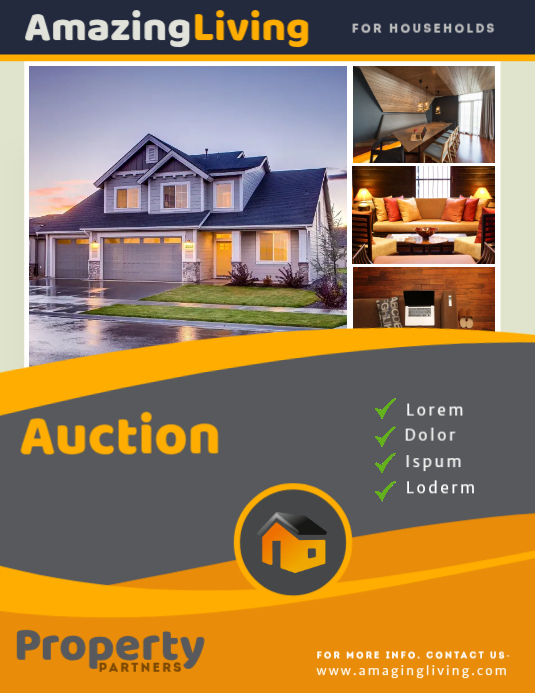 Brown Real Estate Auction Flyer Template | PosterMyWall