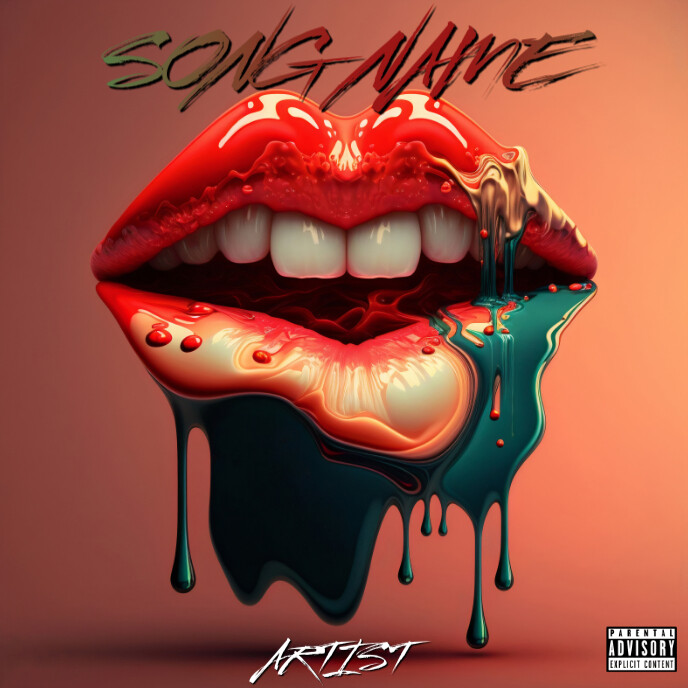 Copy of Brown Red Lips Song Album Cover | PosterMyWall