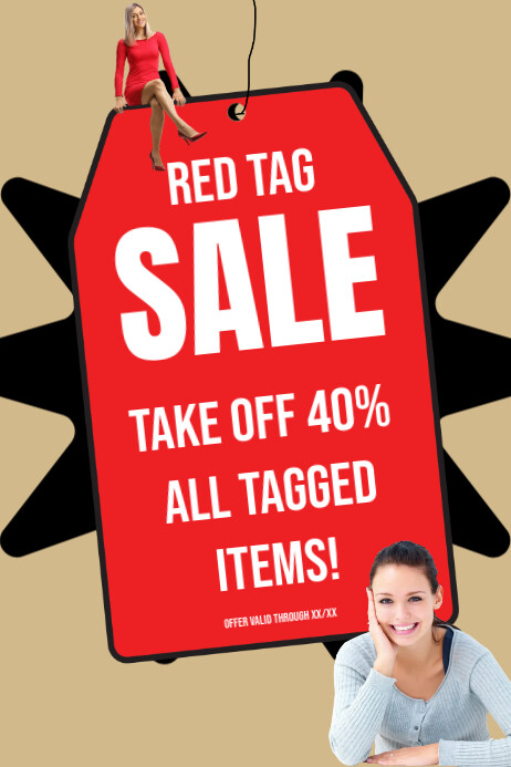 Brown Red Tag Sale Ad Poster Template | PosterMyWall