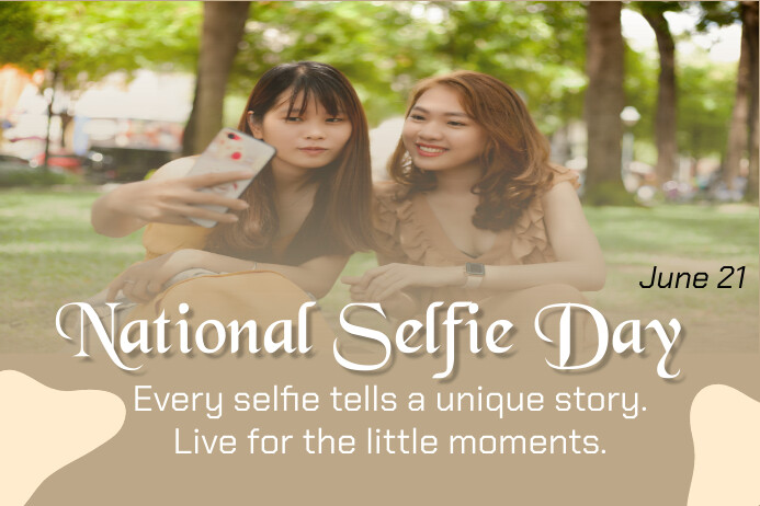 Brown Selfie Day Poster Template | PosterMyWall