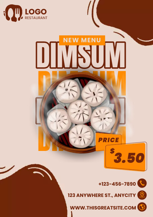 Brown Simple Dimsum Restaurant Promo Template | PosterMyWall