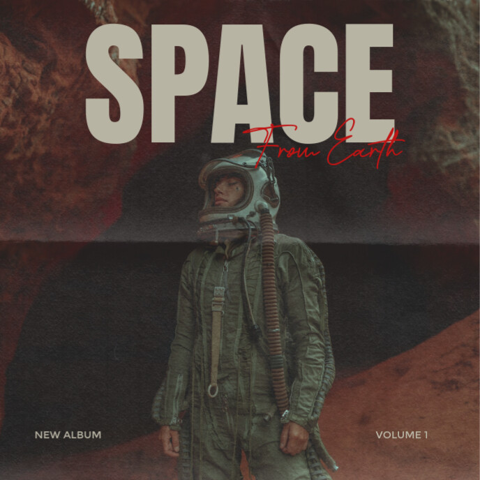 Brown Space From Earth Album Cover Template | PosterMyWall