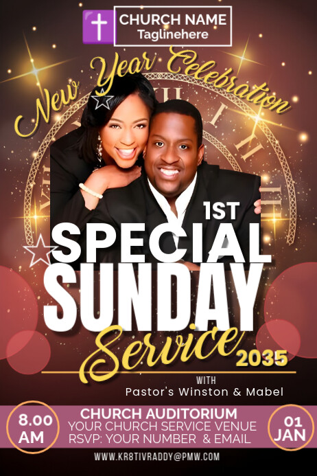 Copy of Brown Special Sunday Service Poster | PosterMyWall
