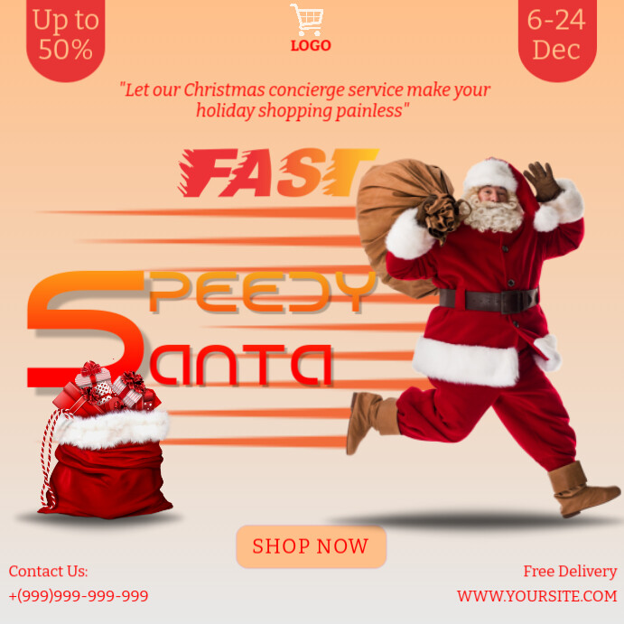 Brown Speedy Santa Sale Instagram Post Template | PosterMyWall