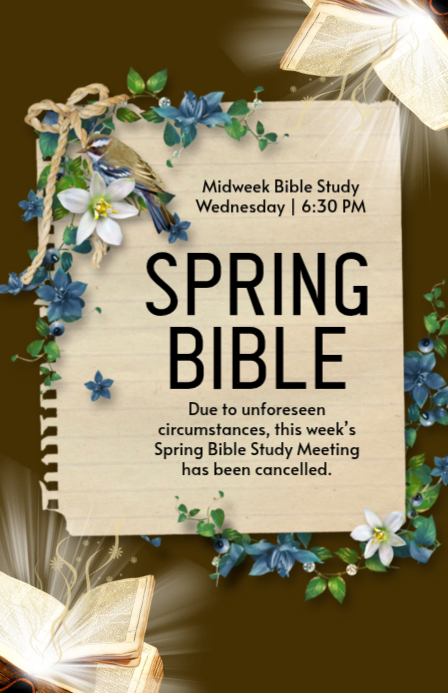 Bible Study Cancellation Template | PosterMyWall