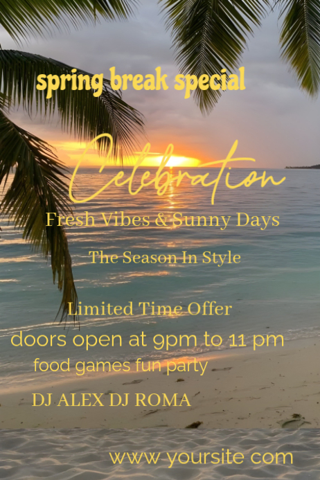Brown Spring Break Celebration Poster Template | PosterMyWall