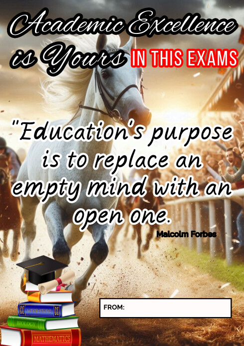 Plantilla de Brown Success In Exams Card Design A4 | PosterMyWall