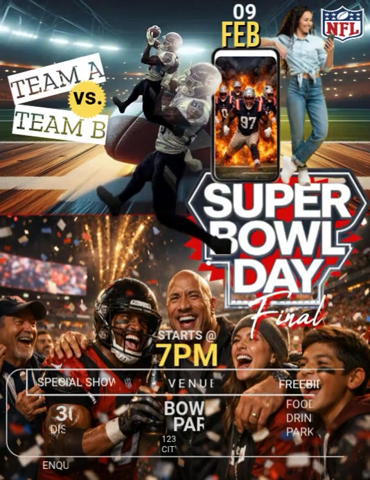 Brown Super Bowl Event Flyer Video Template | PosterMyWall