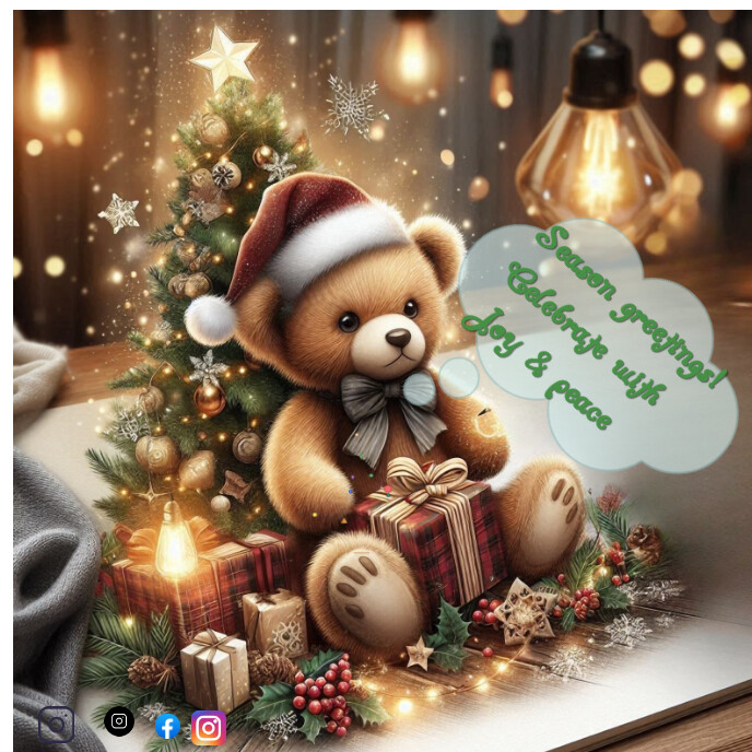 Plantilla de Brown Teddy Season Greetings Flyer Template Album Cover ...