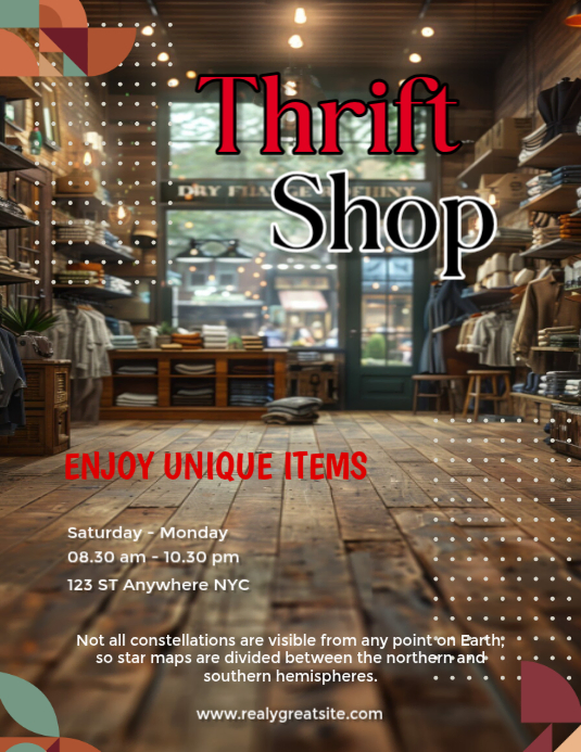 Brown Thrift Shop Event Flyer Template | PosterMyWall