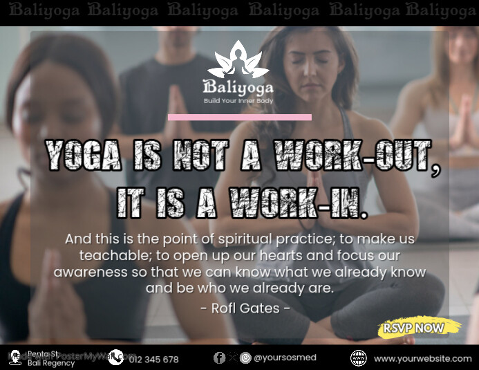 Copy of Brown Tipografi Yoga Quotes For All Pamflet (letter As ...