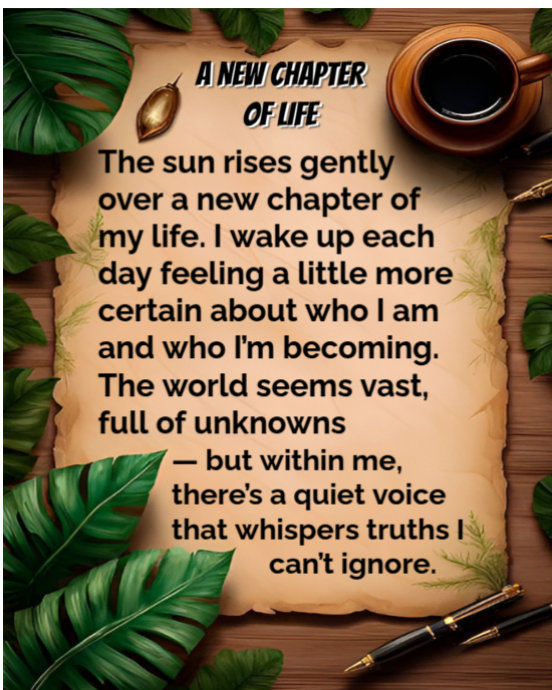 Brown Typographic A New Chapter Of Life – Inspirational Quote Instagram ...