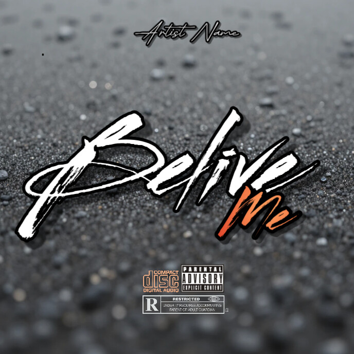 Brown Typographic Believe Me Mixtape Cover Artwork Album Cover Template ...