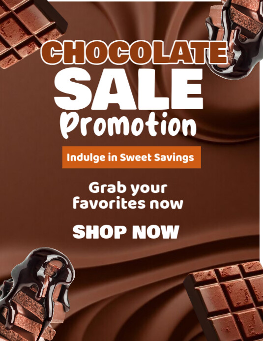 Copy of Brown Typographic Chocolate Sale Promotion Flyer (us Letter ...
